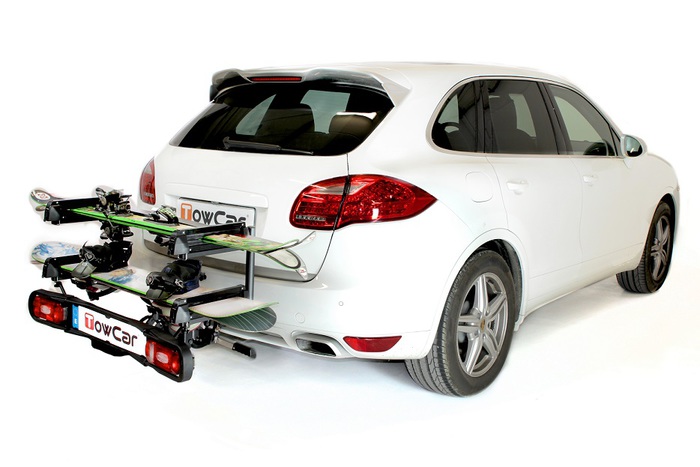 Galerie de photos porte ski sur attelage de remorque Towbox Belgique